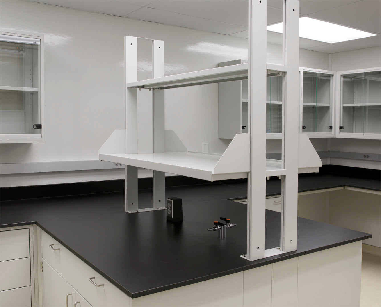 CLP 48" long 2 tier adjustable height painted metal reagent rack shelv