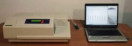 Molecular Devices SpectraMax Gemini XPS microplate reader with laptop